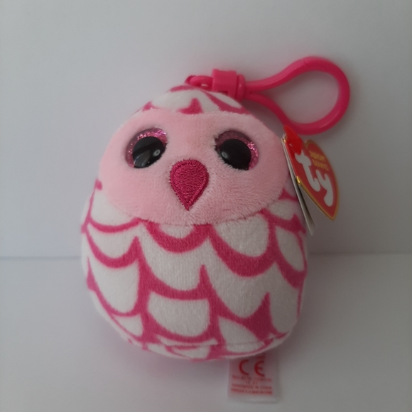 Ty | Other | Ty Squishy Beanies Pinky Owl 3 Clipon Plush Stuffed Animal ...
